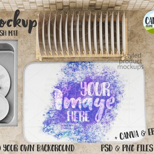 Dye Sublimation Dish Drying Mat Mockup | PSD, Canva Frame (digital) - Etsy