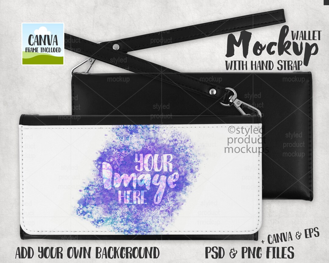 Dye Sublimation Wallet With Hand Strap Mockup Add Your Own Image and ...