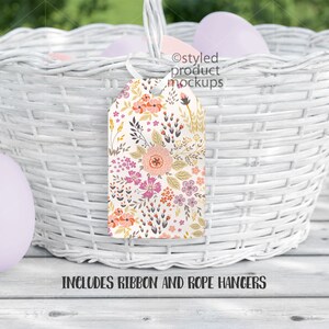 Dye Sublimation Tag on Easter Basekt Mockup Add Your Own Image and ...