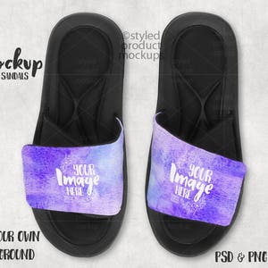 Dye Sublimation Slider Sandals mockup template Add your own | Etsy