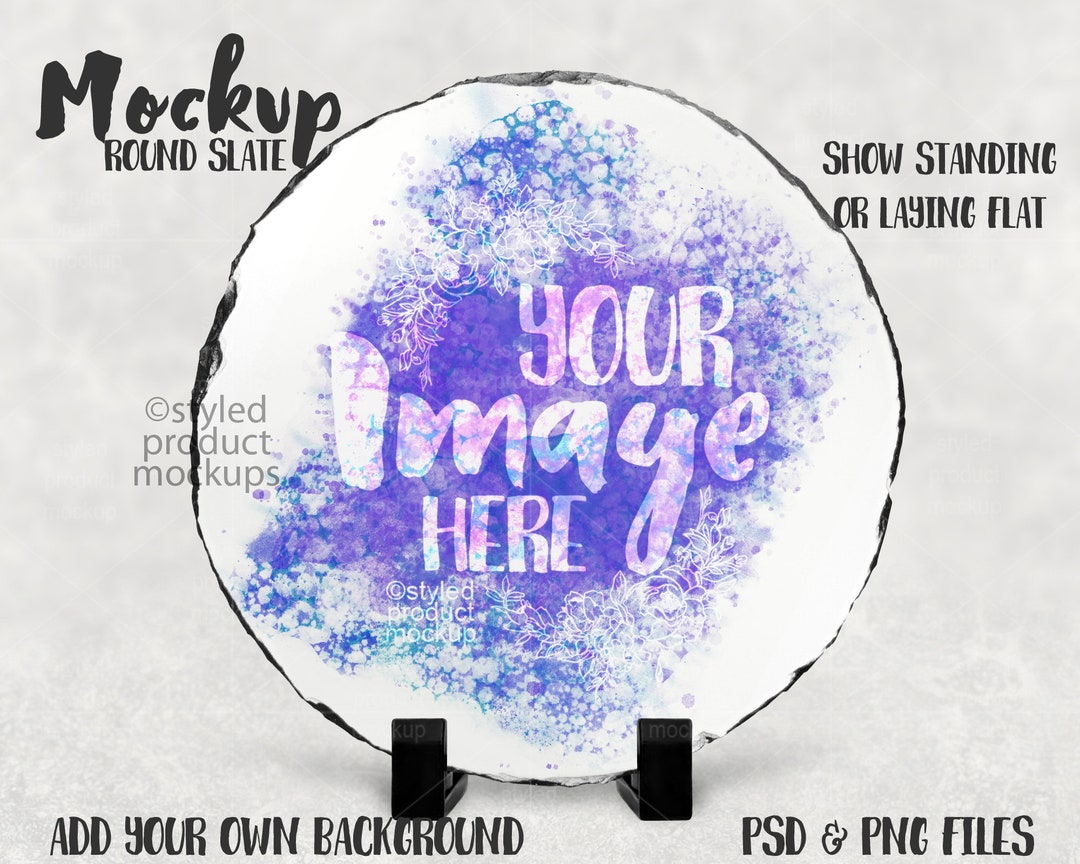 Dye Sublimation Round Photo Slate Mockup | Add Your Own Image and ...