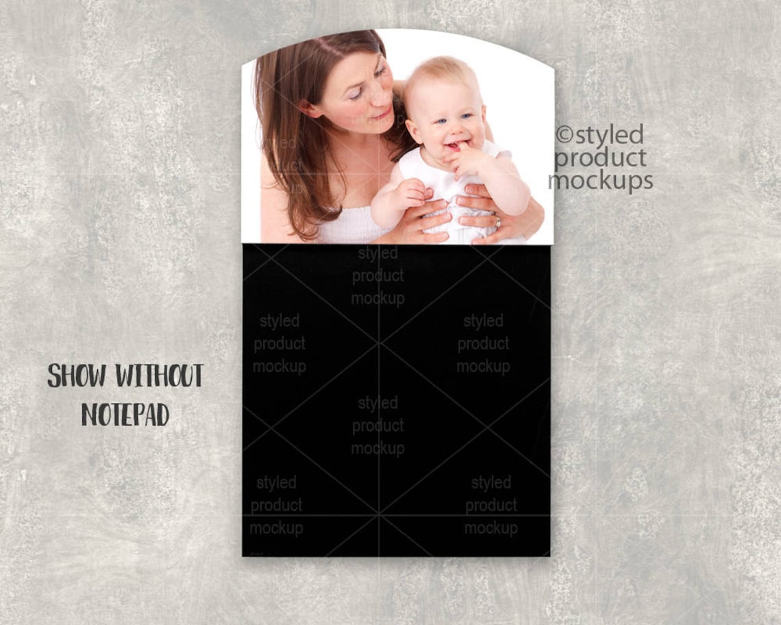 Desktop Notepad Holder Mockup Template| Add Your Own Image and ...