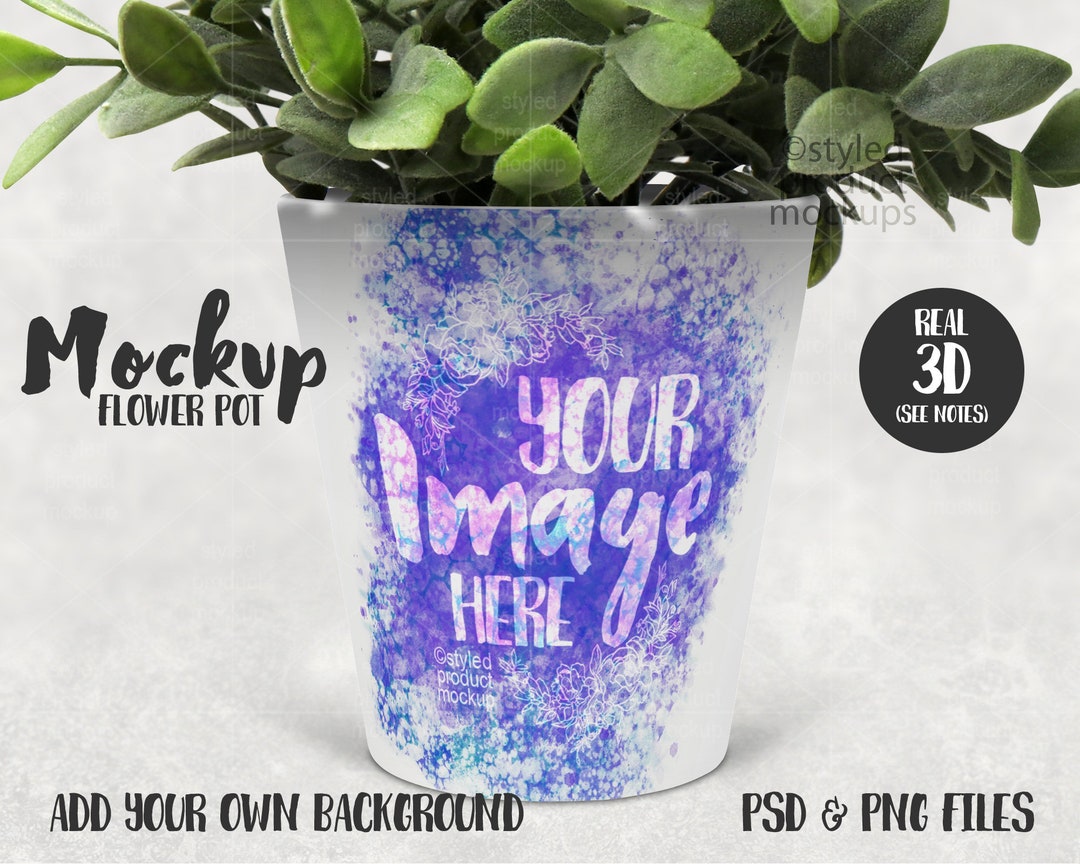 Dye Sublimation Flower Pot Mockup Add Your Own Image and Background - Etsy