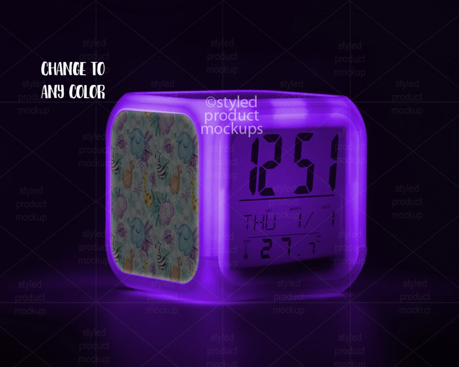 Dye Sublimation LED Light up Digital Alarm Clock Glowing View - Etsy