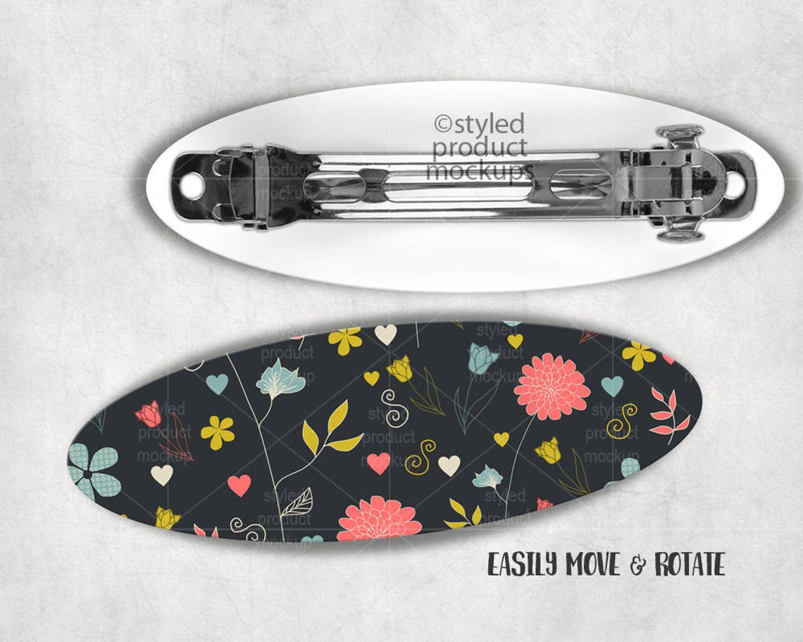Small Oval Barrette Template Mockup Add Your Own Image and | Etsy