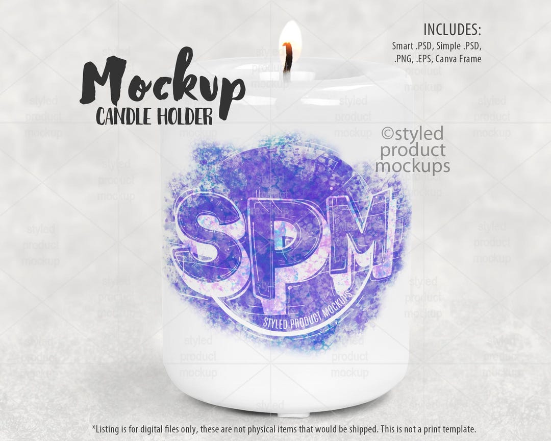 Dye Sublimation Tall Ceramic Tea Light Candle Holder Mockup | Add Your ...