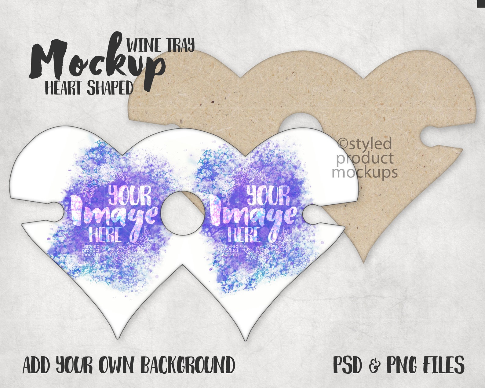 Dye Sublimation Heart Shaped Wine Glass Caddy Tray Mockup - Etsy