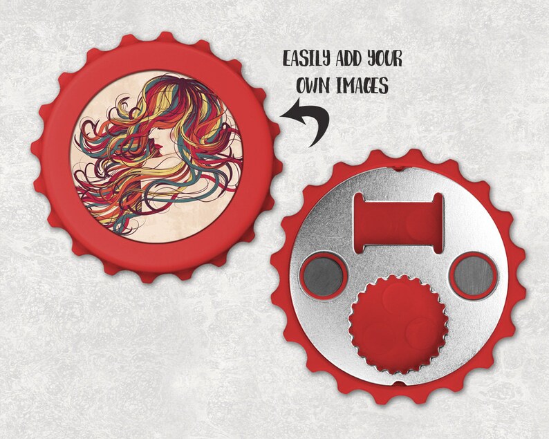 Bottle Cap Shaped Bottle Opener Mockup Template With Front and - Etsy