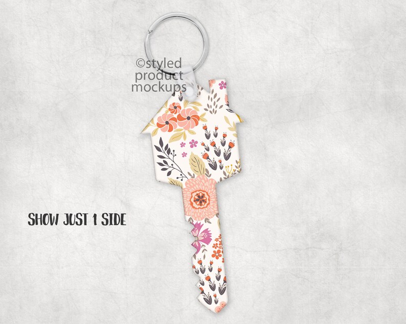 Dye Sublimation Double Sided MDF House Key Shaped Key Ring - Etsy