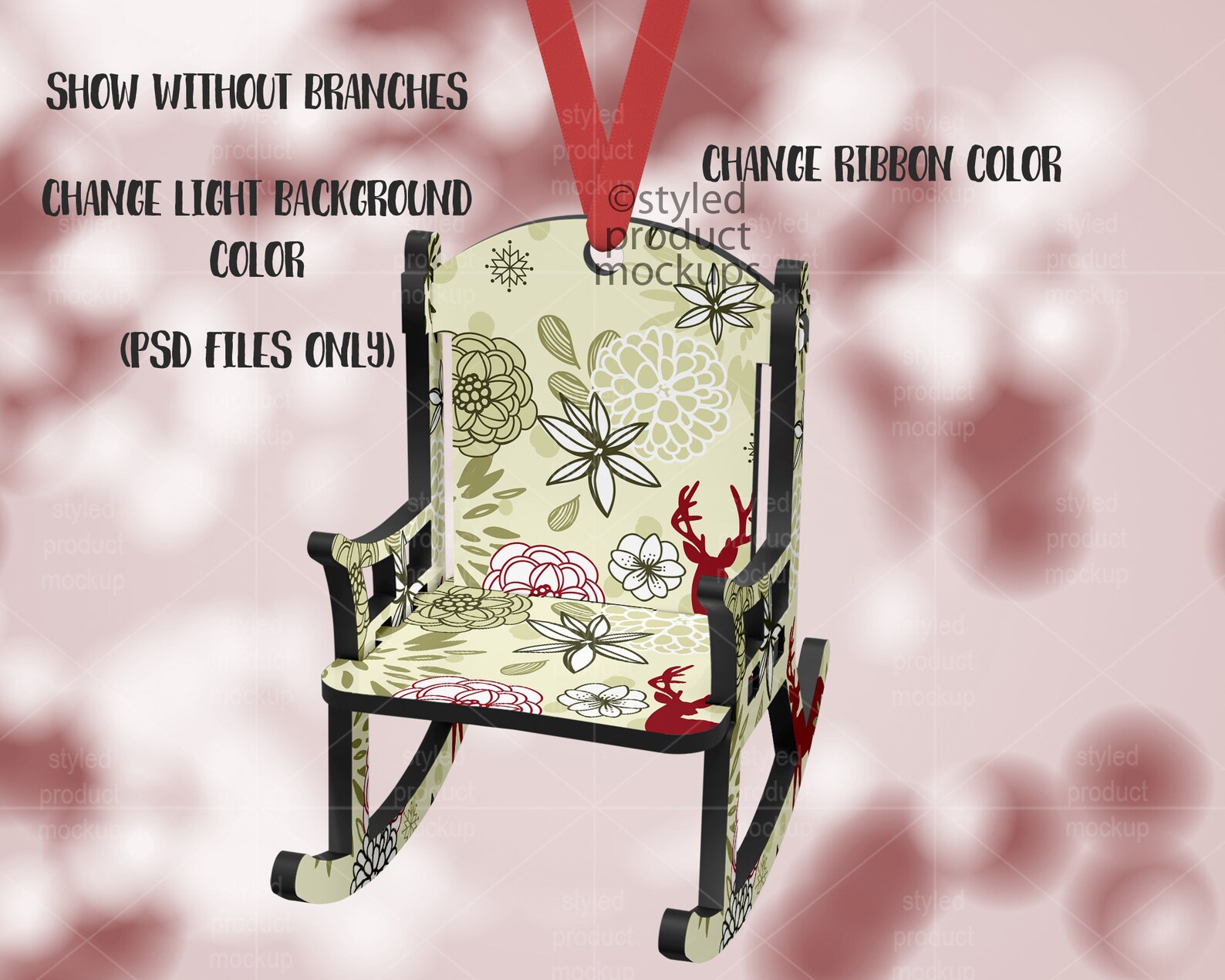 Dye Sublimation Memorial Rocking Chair Christmas Ornament - Etsy
