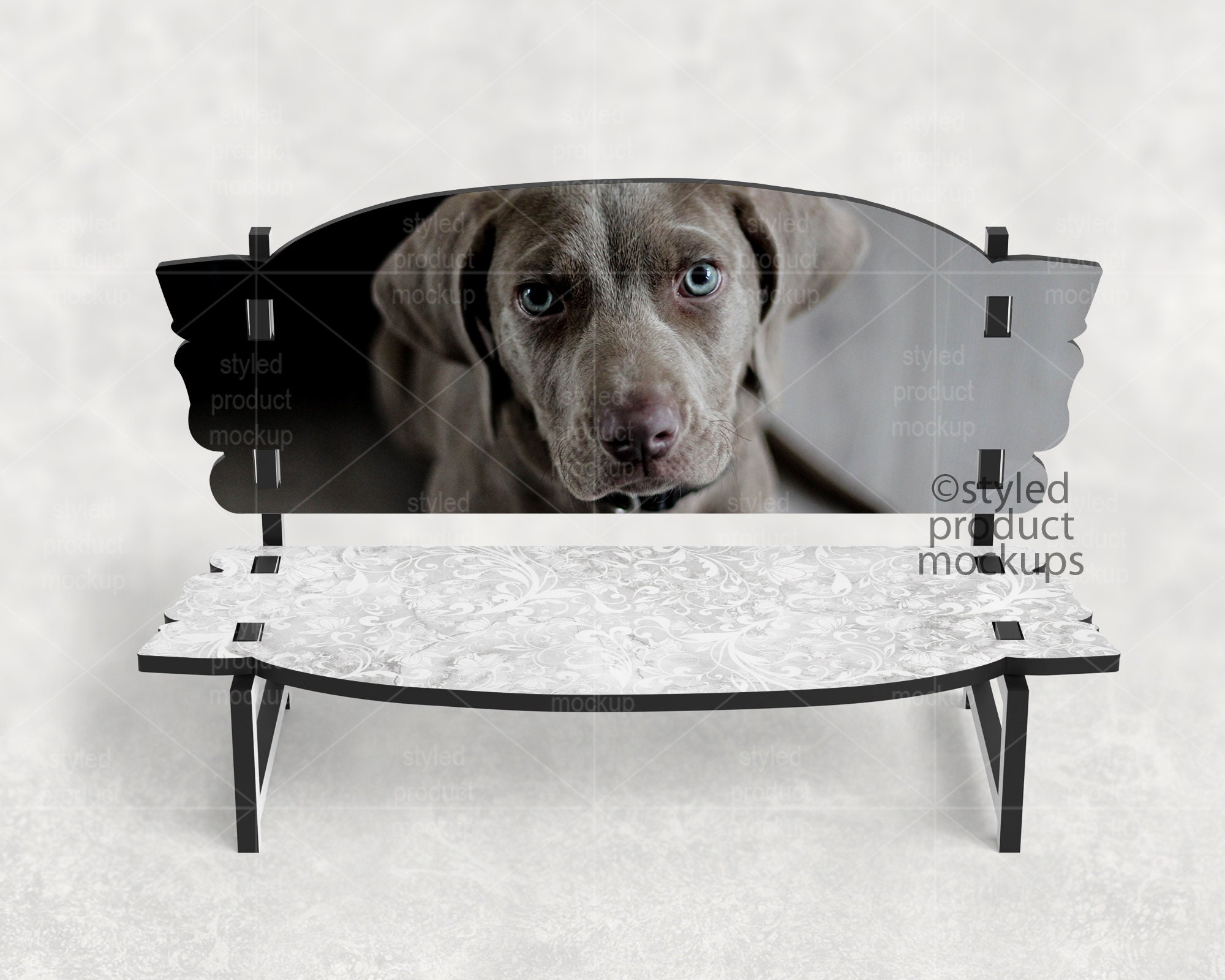 Dye Sublimation MDF Memorial Mini Bench Mockup | Add Your Own Image and ...