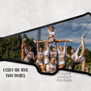 Horizontal Megaphone Shaped Plaque Mockup With Front and Side View ...