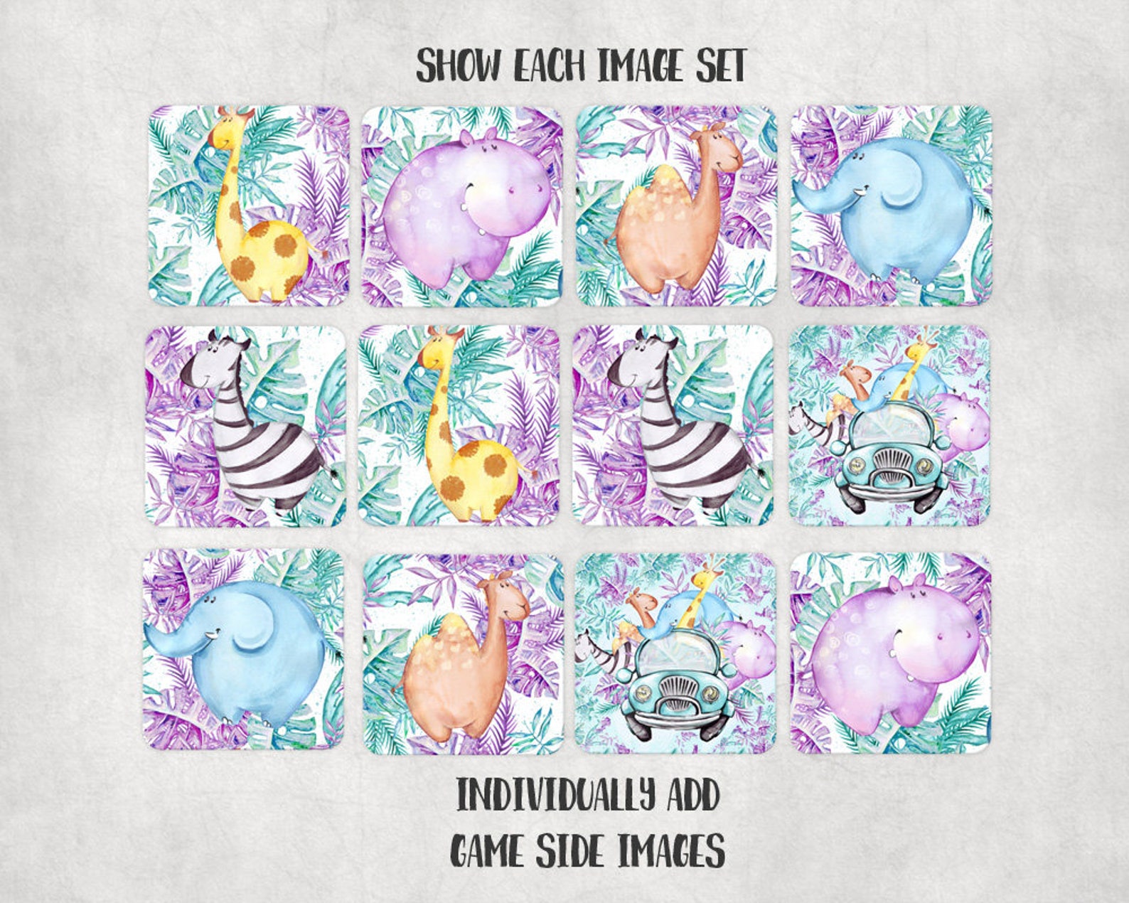 Memory Tile Game Mockup Template |add Your Own Image and Background - Etsy