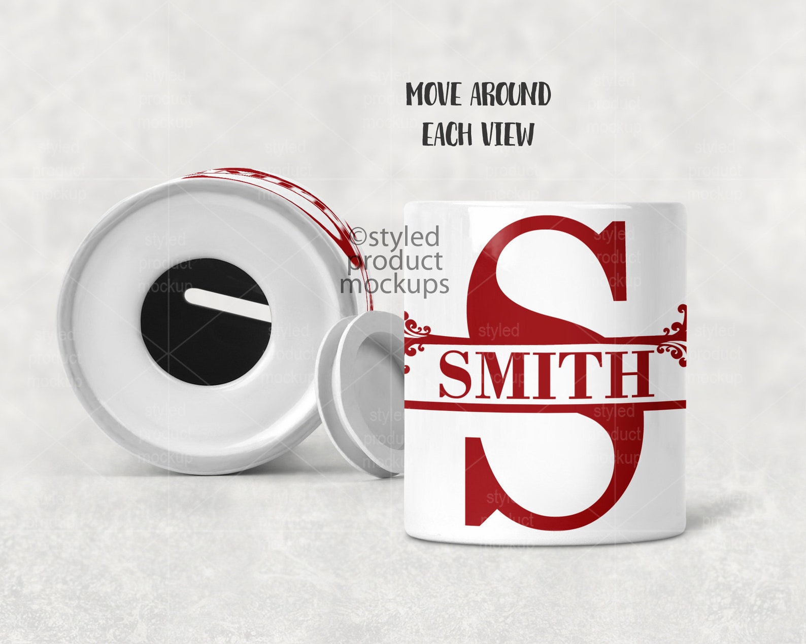 Dye Sublimation Ceramic Coin Bank Mockup Add Your Own Image | Etsy