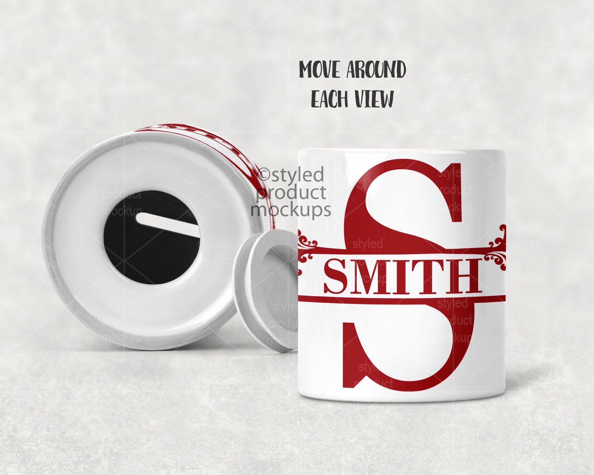 Dye Sublimation Ceramic Coin Bank Mockup Add Your Own Image | Etsy