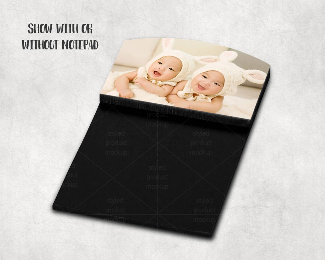 Desktop Notepad Holder Mockup Template| Add Your Own Image and ...