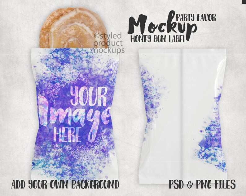 Honey Bun Label Wrapper Party Favor Mockup Add Your Own - Etsy