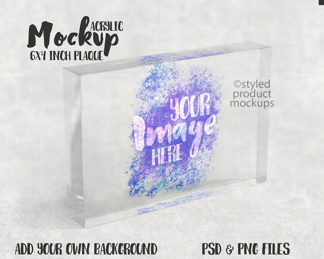 Dye Sublimation or Vinyl 4x6 Inch Acrylic Plaque Horizontal Mockup ...