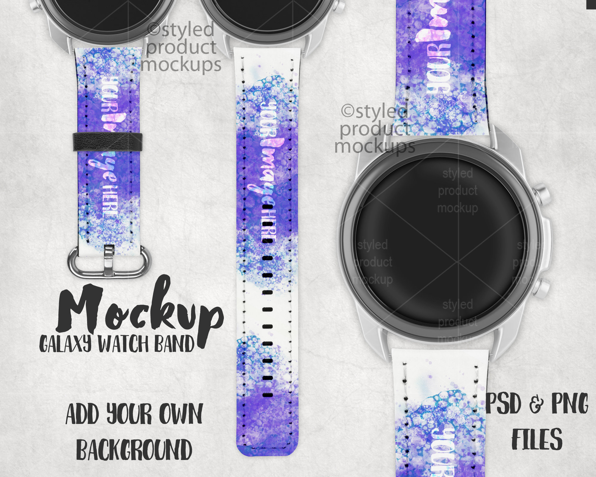 Dye Sublimation Galaxy Watch Band Mockup Add Your Own Image - Etsy
