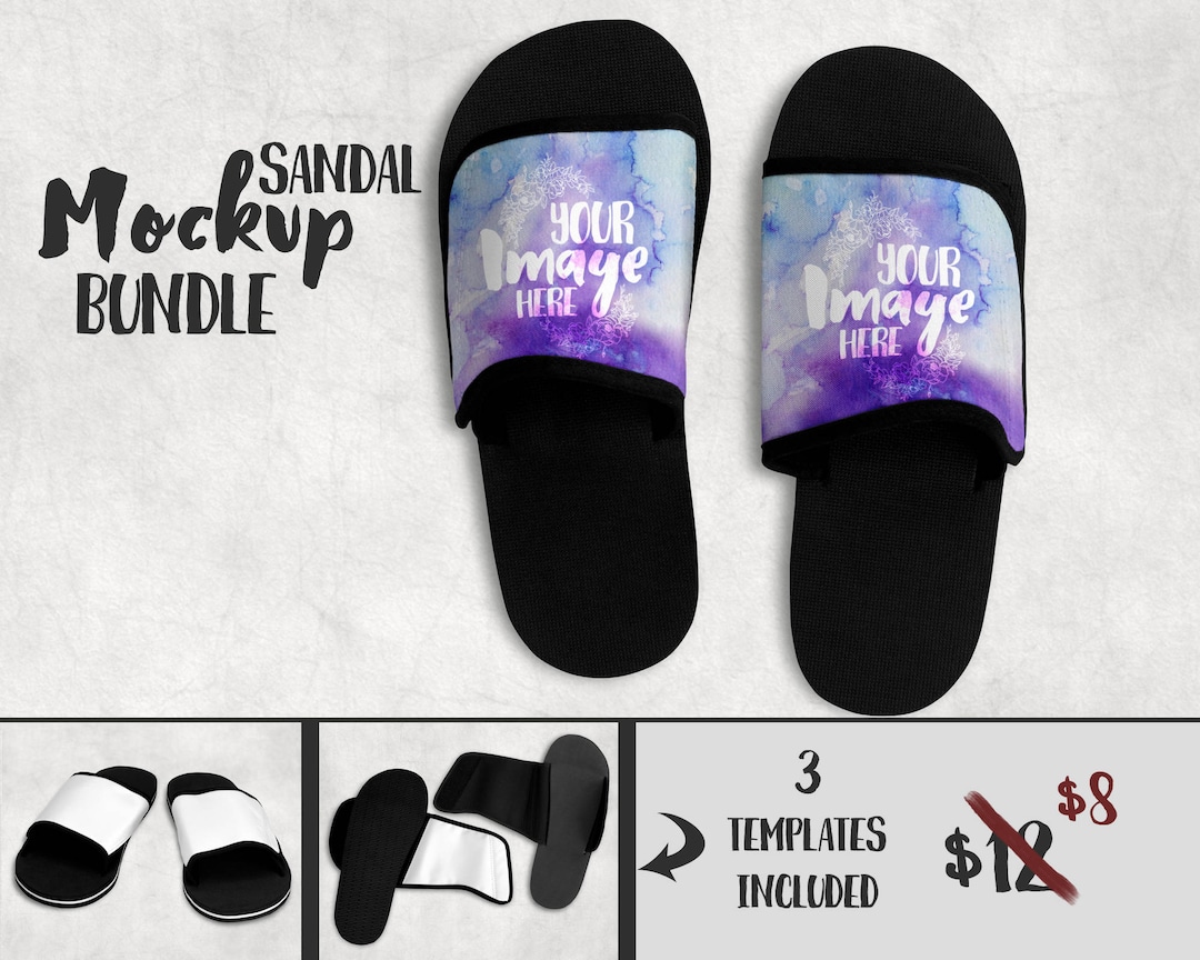 Dye Sublimation Sandals Mockup Template | Add Your Own Image and ...