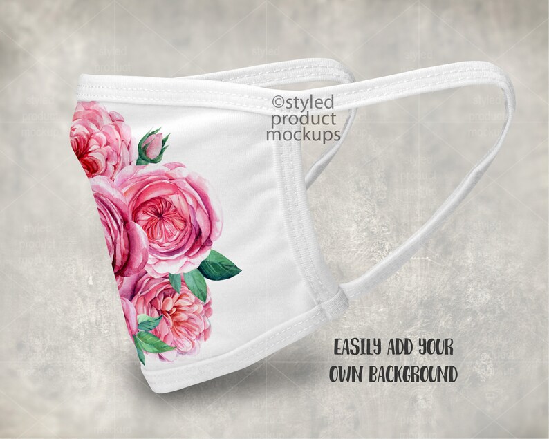 Dye Sublimation Face Mask Mockup Add Your Own Image and - Etsy