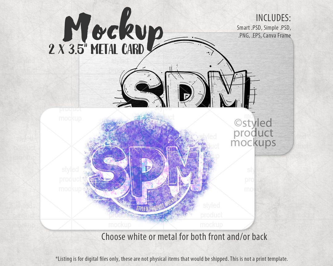 Dye Sublimation Aluminum Wallet Card Mockup | Add Your Own Image and ...