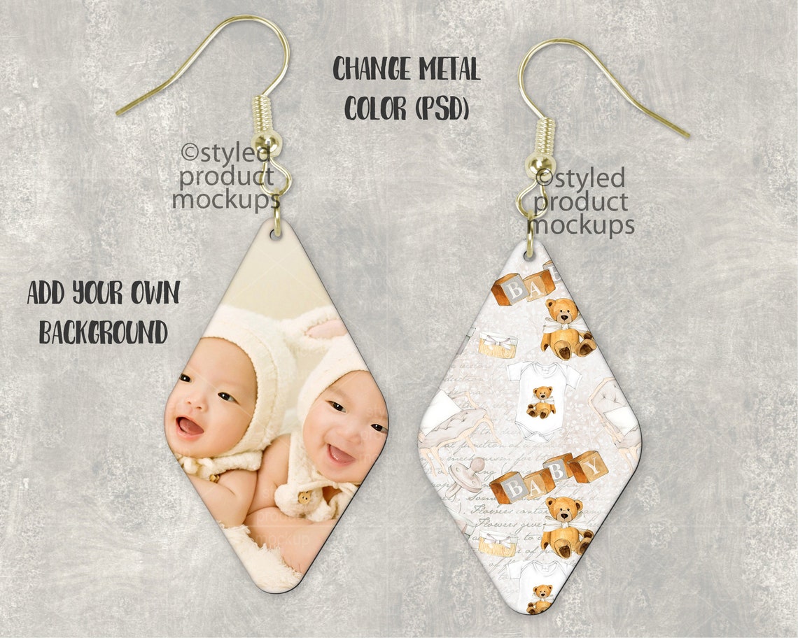 Dye Sublimation Diamond Shaped Hardboard Earrings Add Your - Etsy