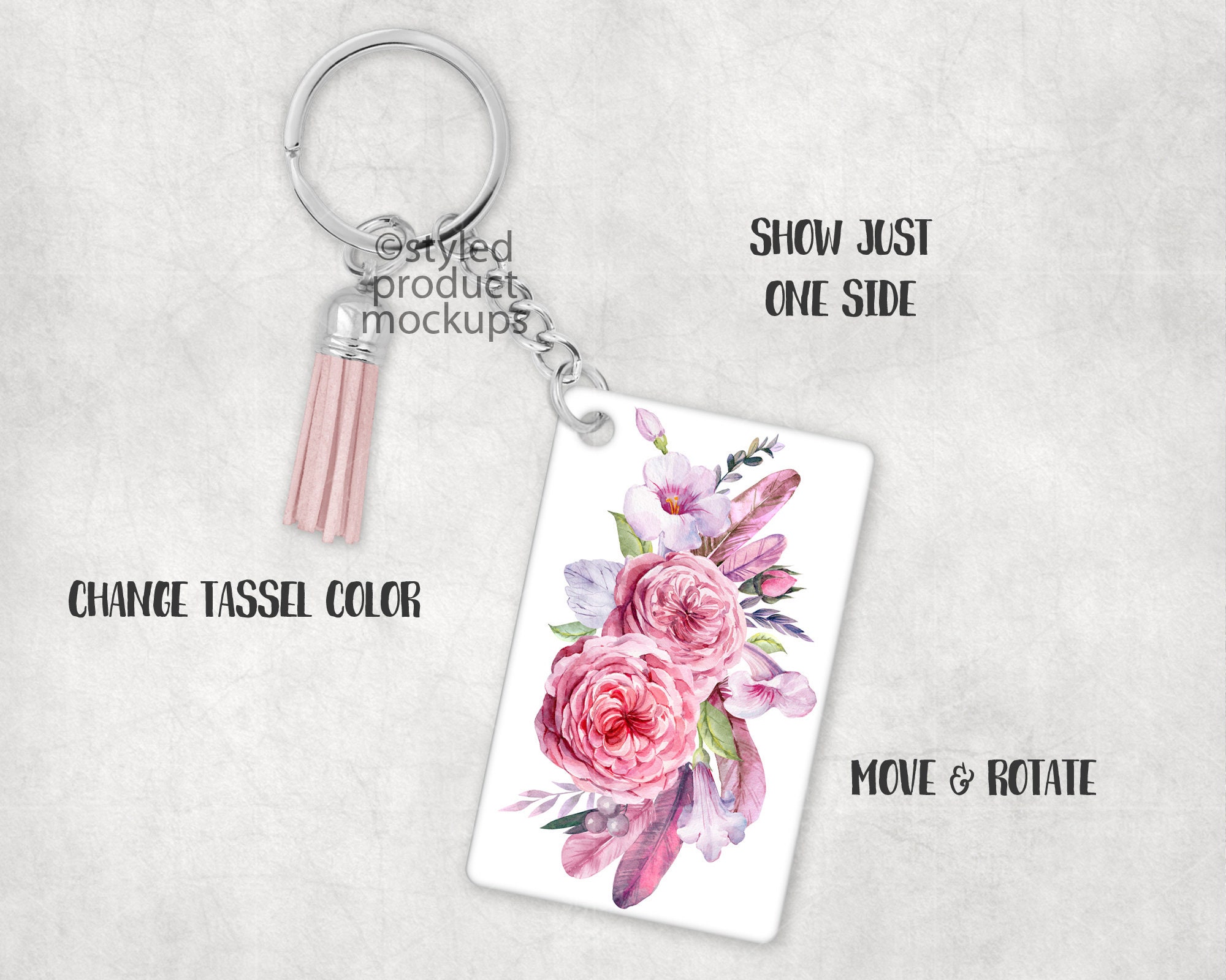 Dye Sublimation Hardboard Keychain With Tassel Mockup Add - Etsy
