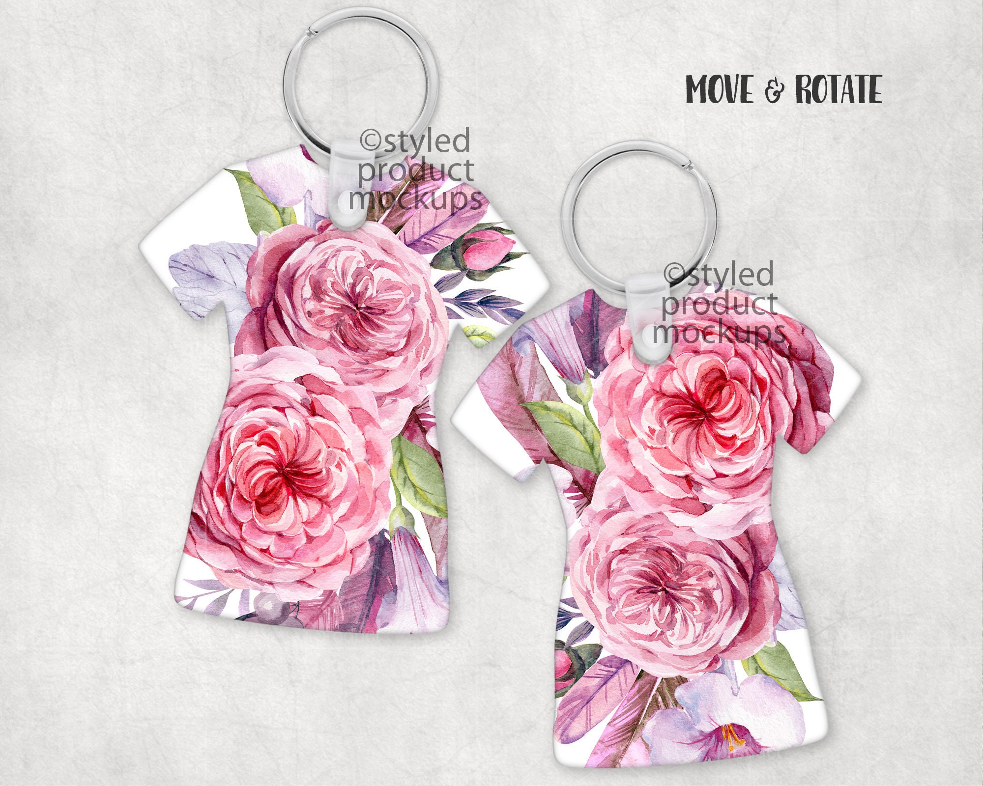 Dye sublimation scrub shaped keychain Mockup Add your own | Etsy