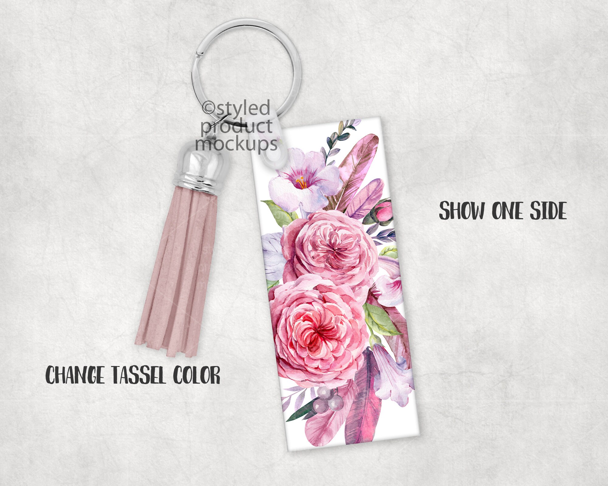 Dye Sublimation Thin Rectangle Shaped Keychain Mockup Add | Etsy