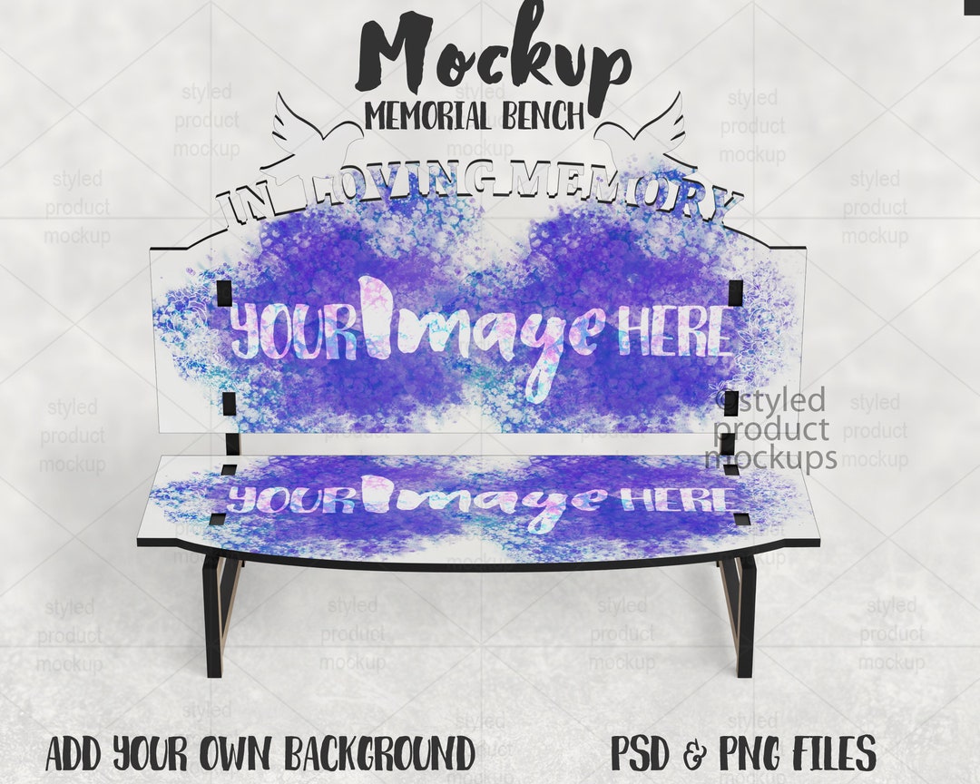 Dye Sublimation in Loving Memory Memorial Bench Mockup | Add Your Own ...