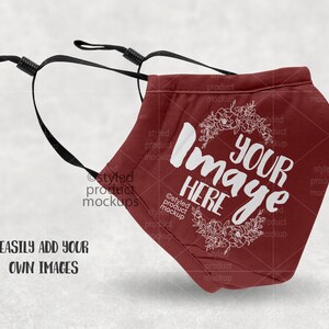 Cotton 3D Face Cover Mask for HTV Mockup | Add Your Own Image and ...