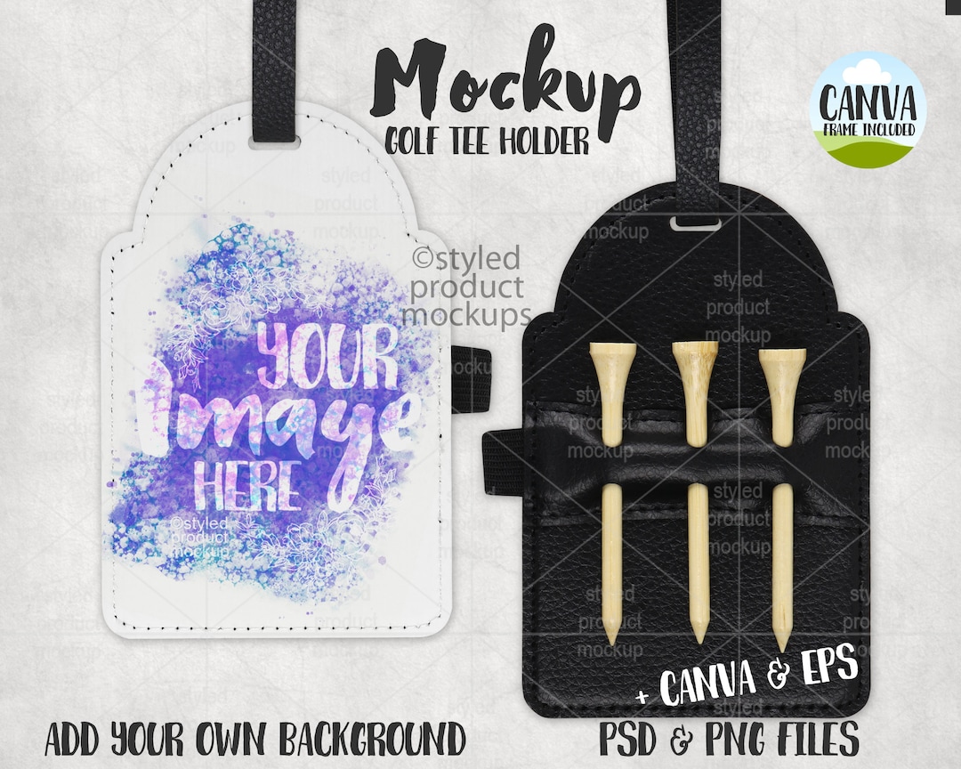 Dye Sublimation Golf Tee Holder Tag Mockup | Add Your Own Image and ...