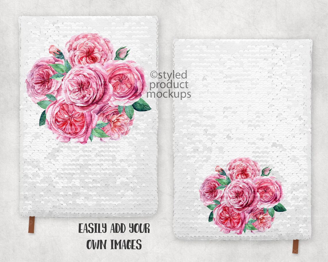 Dye Sublimation Glossy Sequin Notebook Mockup Add Your Own - Etsy