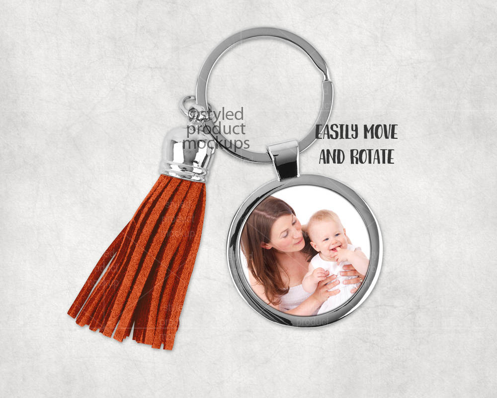 Sublimation Keychain With Short Tassel Mockup Template Add | Etsy
