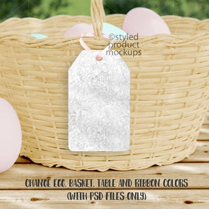 Dye Sublimation Tag on Easter Basekt Mockup Add Your Own Image and ...