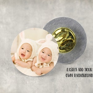 Dye Sublimation Round Lapel Pin Mockup Template | Add Your Own Image ...