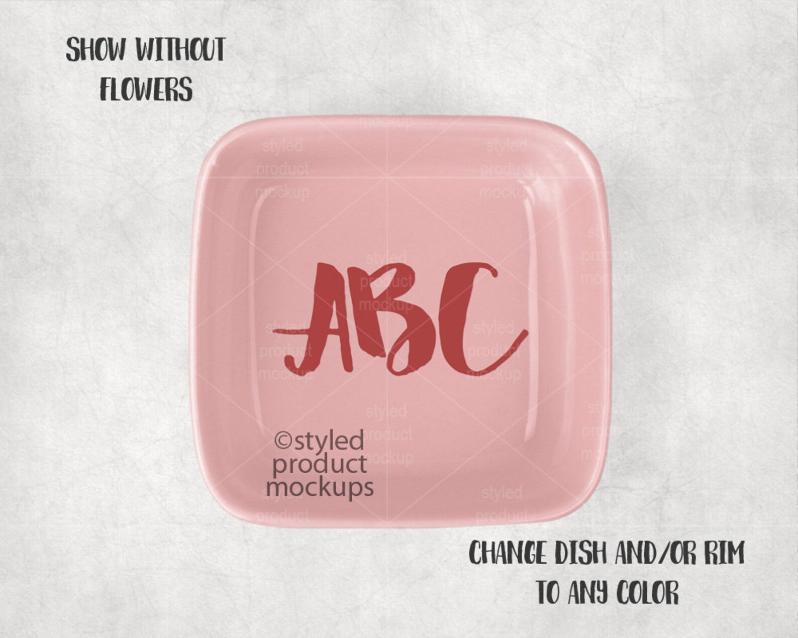 Square Shaped Ceramic Tray Template Mockup | Add Your Own Background ...