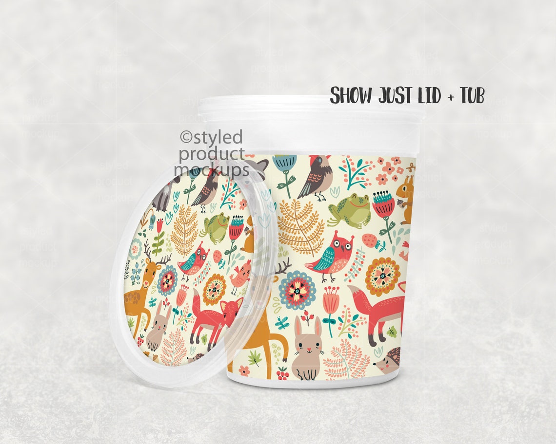 Cotton Candy Tub Label Party Favor Mockup Add Your Own Image - Etsy