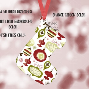 Dye Sublimation Stocking Shaped Ornament Mockup | Add Your Own Image ...