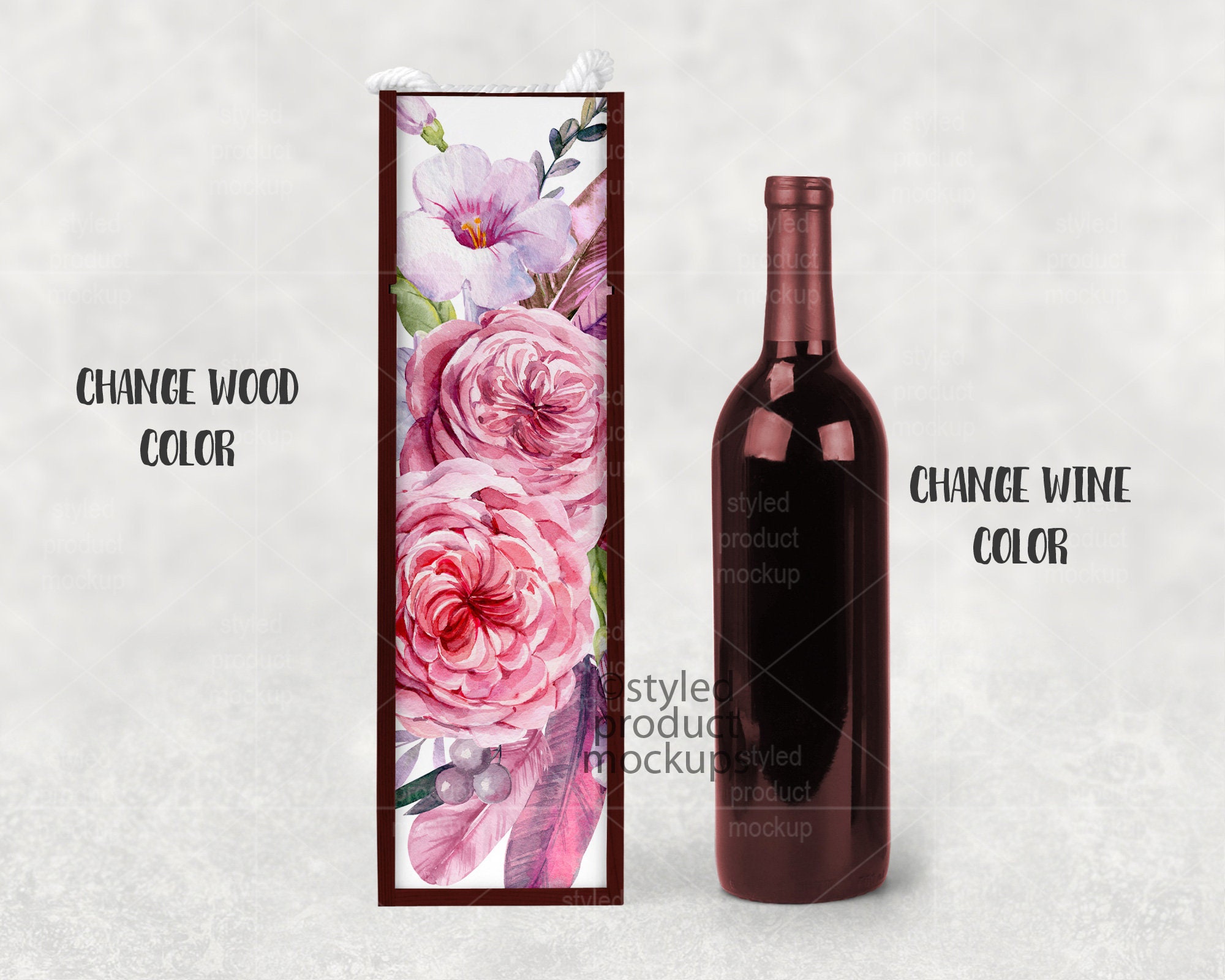 Dye Sublimation Natural Wood Wine Box Mockup Template Add | Etsy