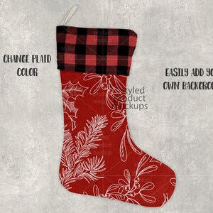 Dye Sublimation Christmas Stocking With Linen Bottom and Buffalo Plaid ...