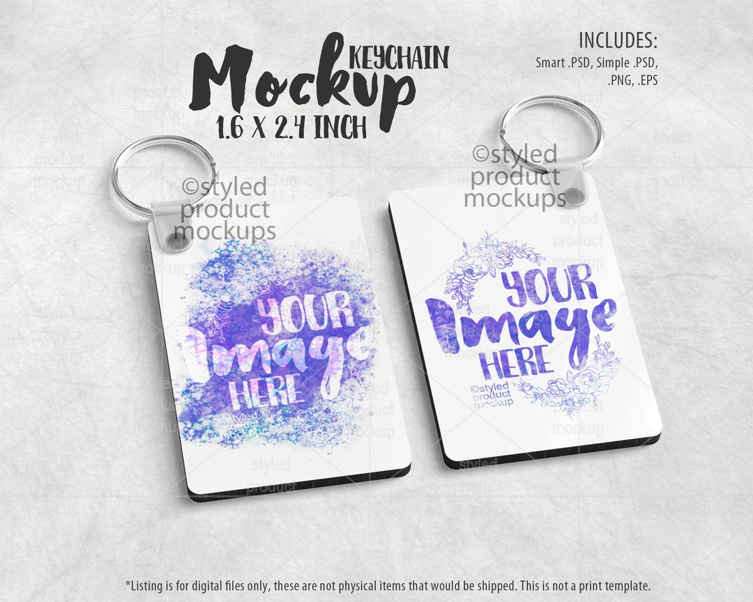 Dye Sublimation Rectangle Keychain Mockup | Add Your Own Image and ...