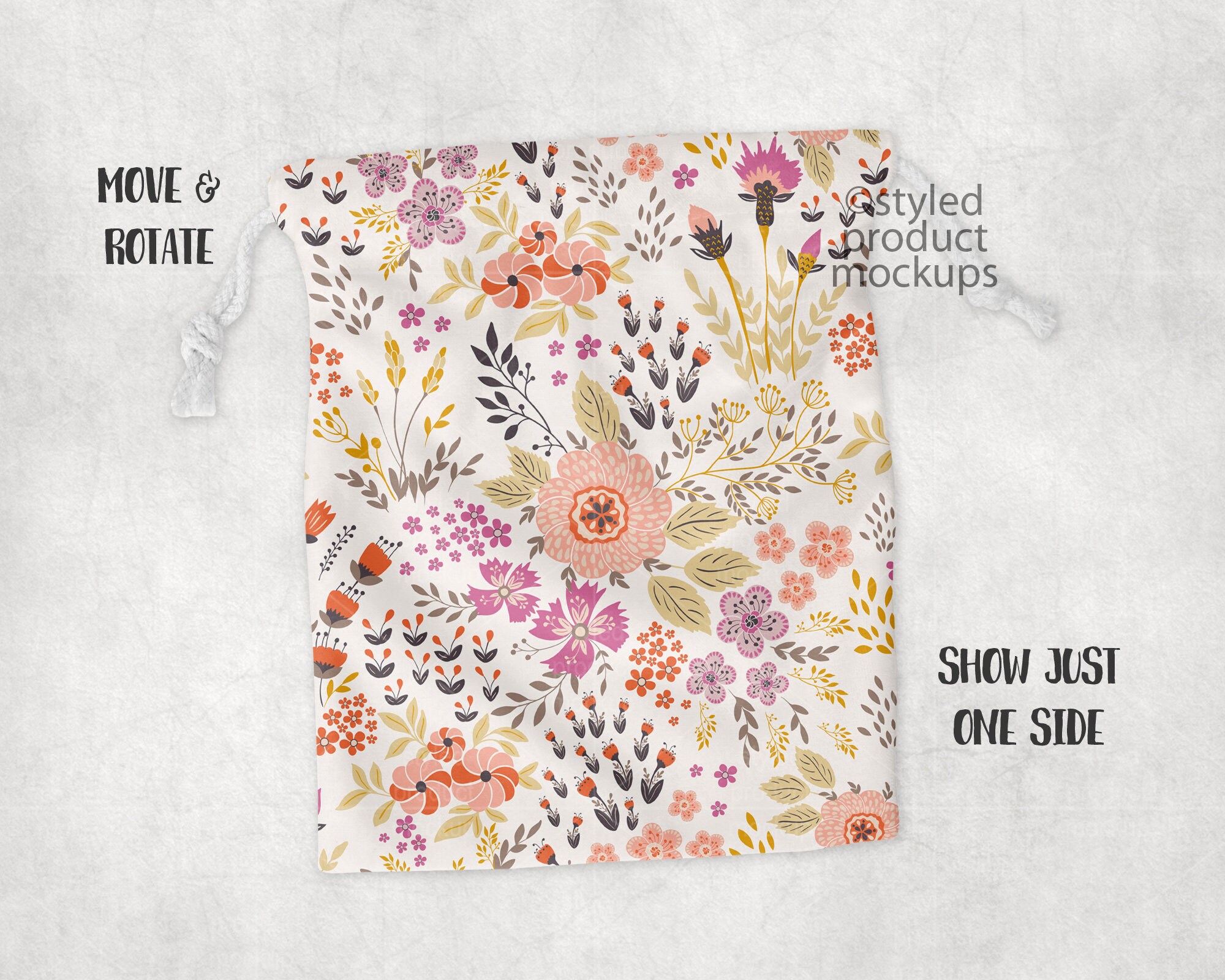 Dye Sublimation Plush Drawstring Bag Mockup Add Your Own - Etsy