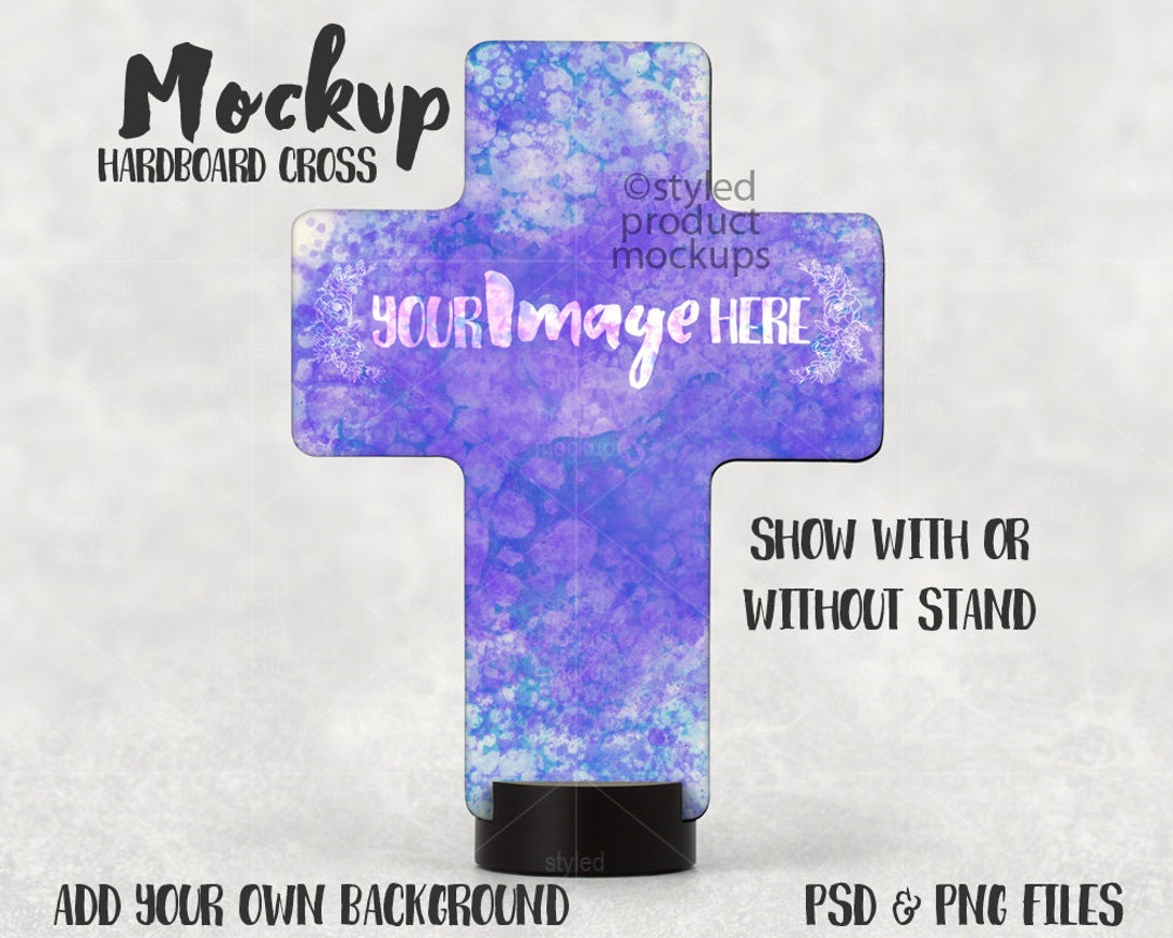 Dye Sublimation Hard Board Cross Mockup Template | Add Your Own Image ...
