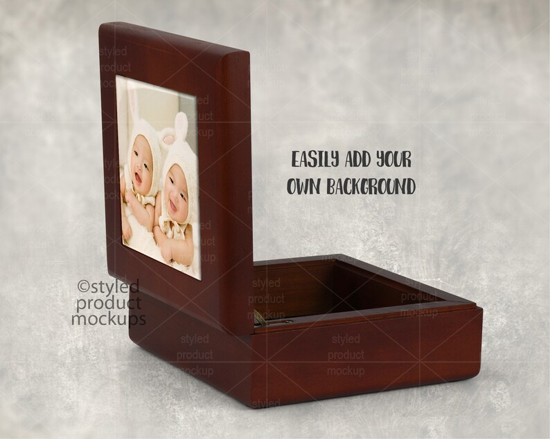 Dye Sublimation Mahogany Wood Keepsake Box Mockup Add Your - Etsy