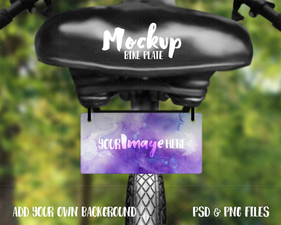 Bicycle License Plate Mockup Template Add Your Own - Etsy