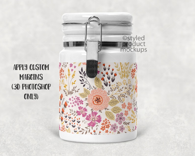 Dye Sublimation Small Ceramic Canister With Flip Top Mockup - Etsy
