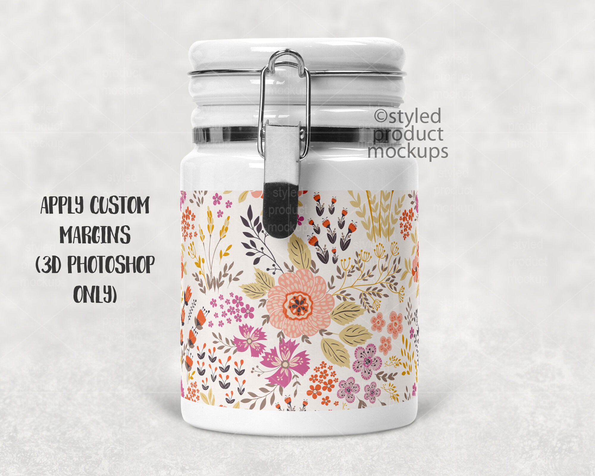 Dye Sublimation Small Ceramic Canister With Flip Top Mockup | Add Your ...