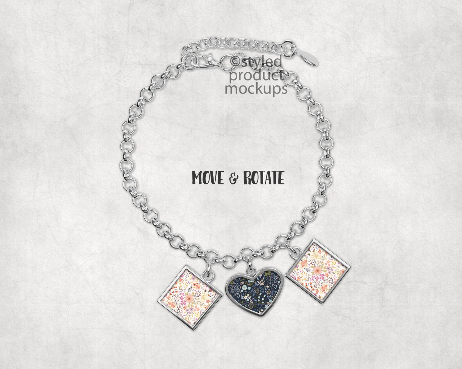 Dye Sublimation 3 Charm Bracelet Mockup Add Your Own Image - Etsy